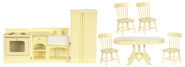 8pc Old-Fashioned Kitchen Set - Cream – Dollhouse Universe