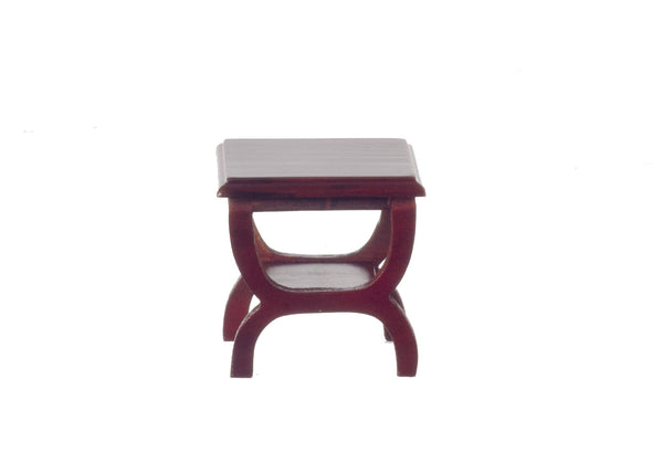 Rounded Legs Square End Table - mahogany – Dollhouse Universe