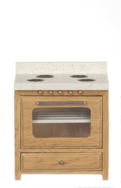 Ribbed Kitchen Stove - Oak – Dollhouse Universe